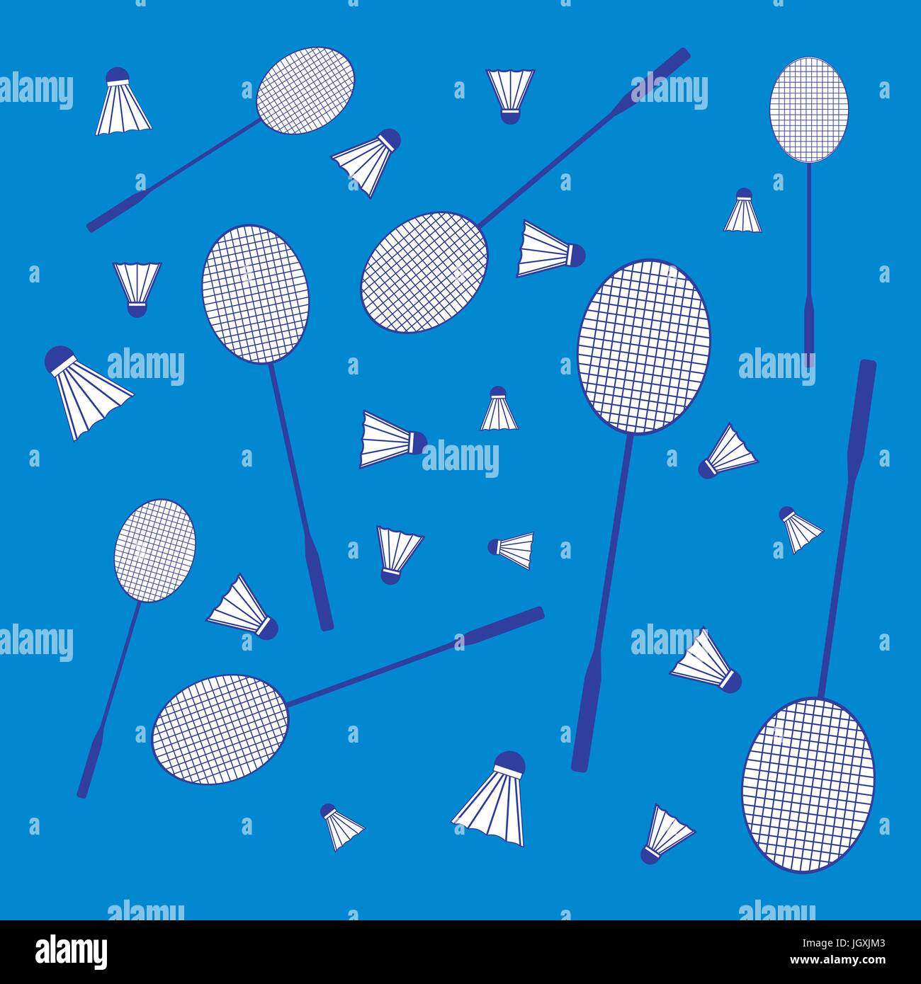 Nice picture of colorful badminton rackets and shuttlecocks on a ...