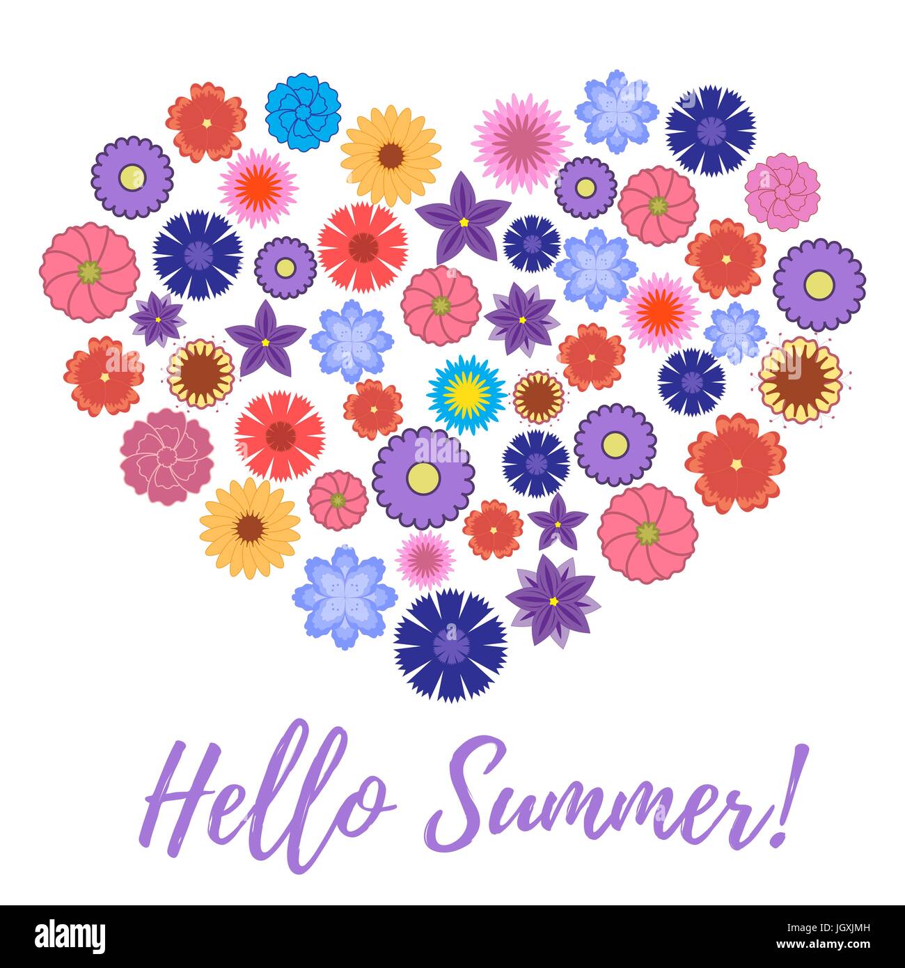 Nice picture of colorful flowers laid out in the shape of a heart and ...