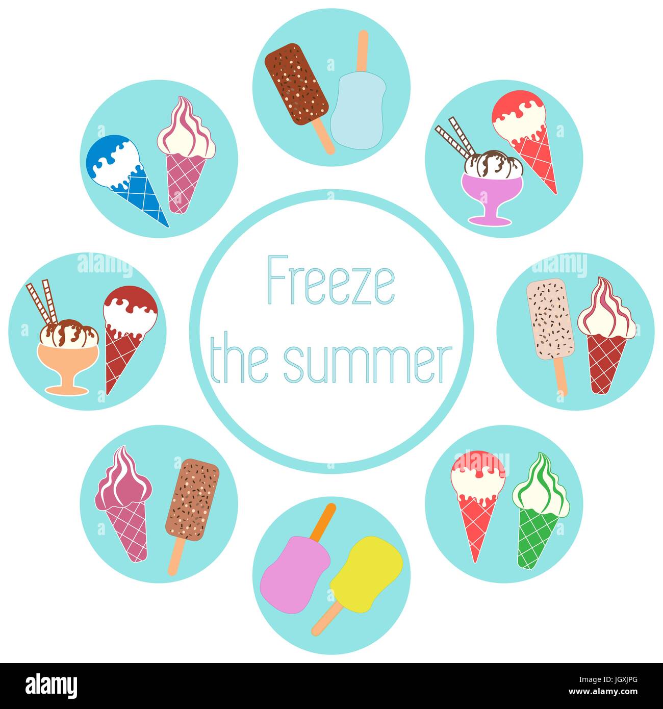 Nice picture of a colored scheme with various kinds of delicious ice ...