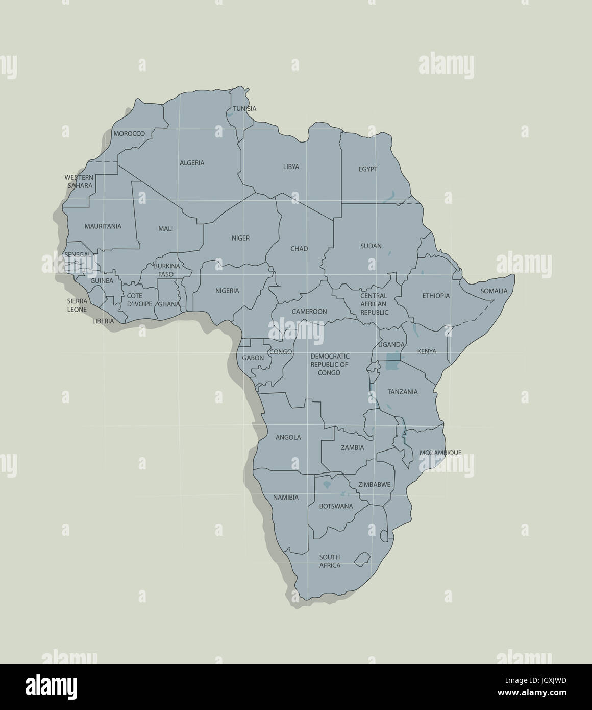 The original map of the African continent Stock Photo - Alamy