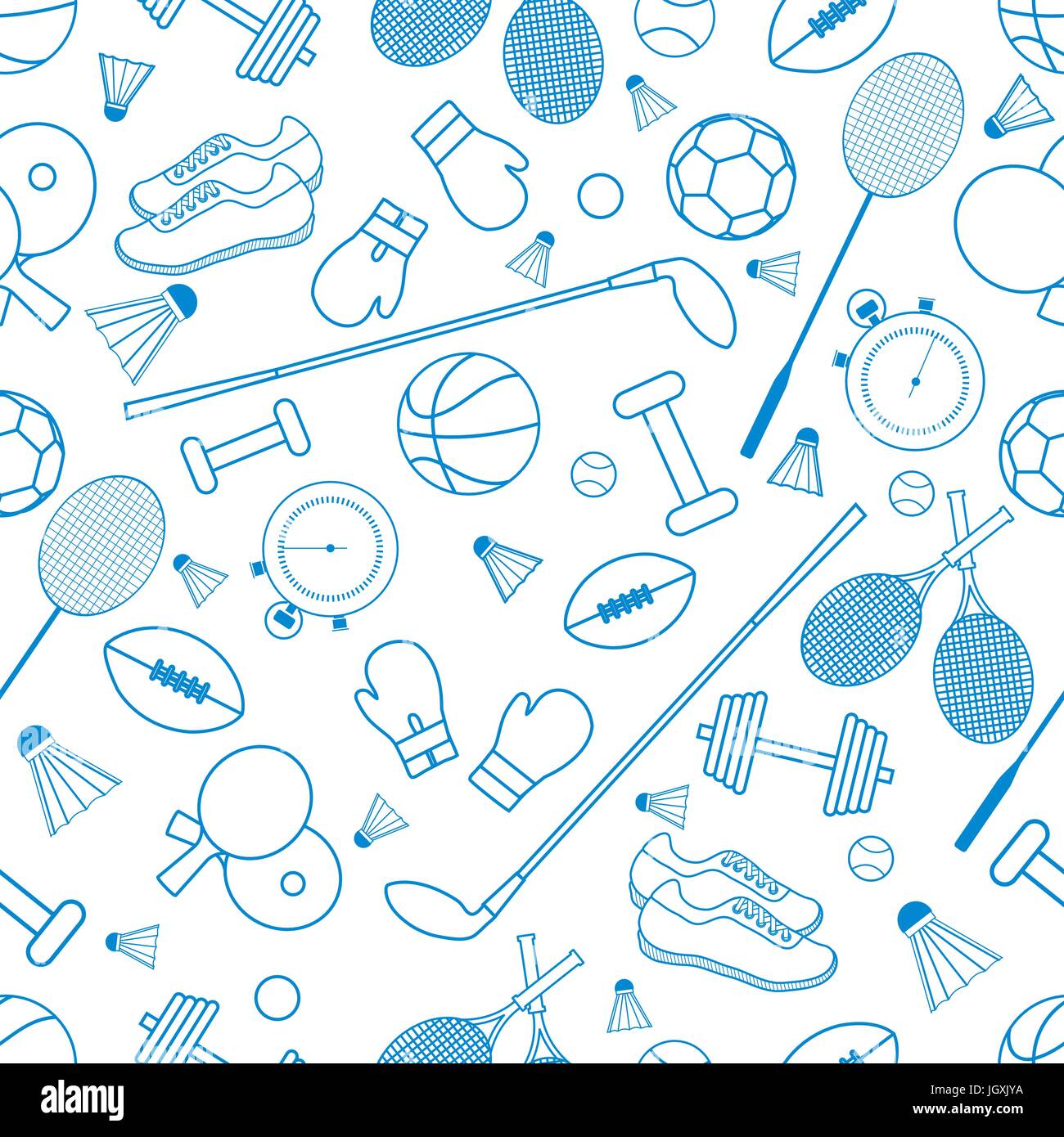 Seamless pattern on the sports theme. Vector illustration sports and ...