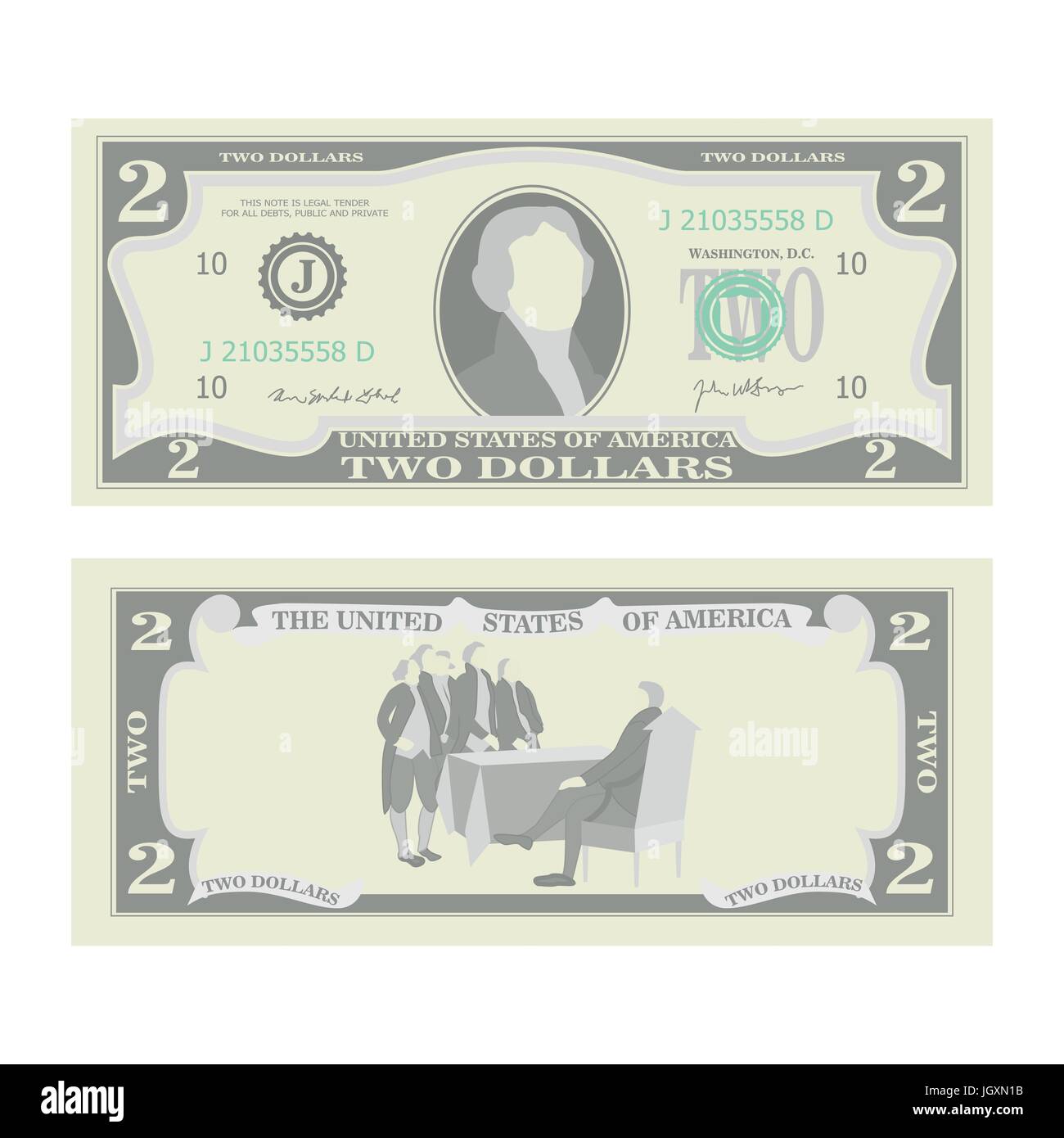 Us dollar bill both sides hi-res stock photography and images - Alamy