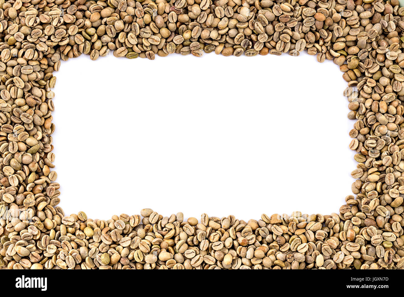 Green coffee beans frame border Stock Photo - Alamy