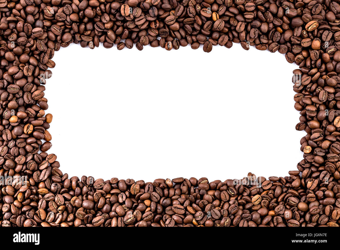 Green coffee beans frame border Stock Photo - Alamy