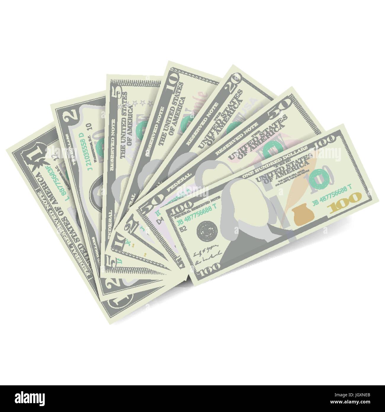 Banknotes us dollars Stock Vector Images - Alamy