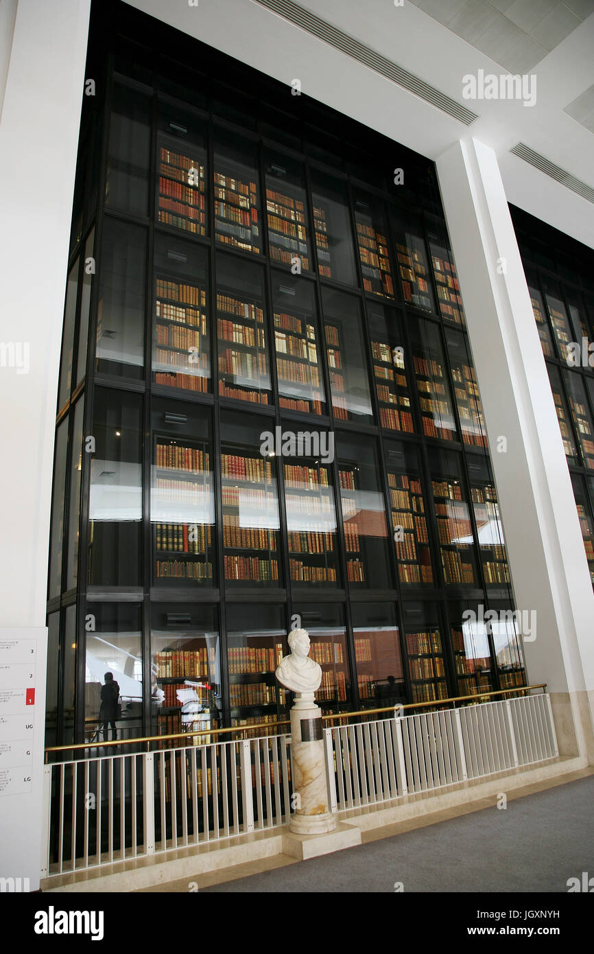 London, UK - August 27, 2010: Inside view of British Library, national ...