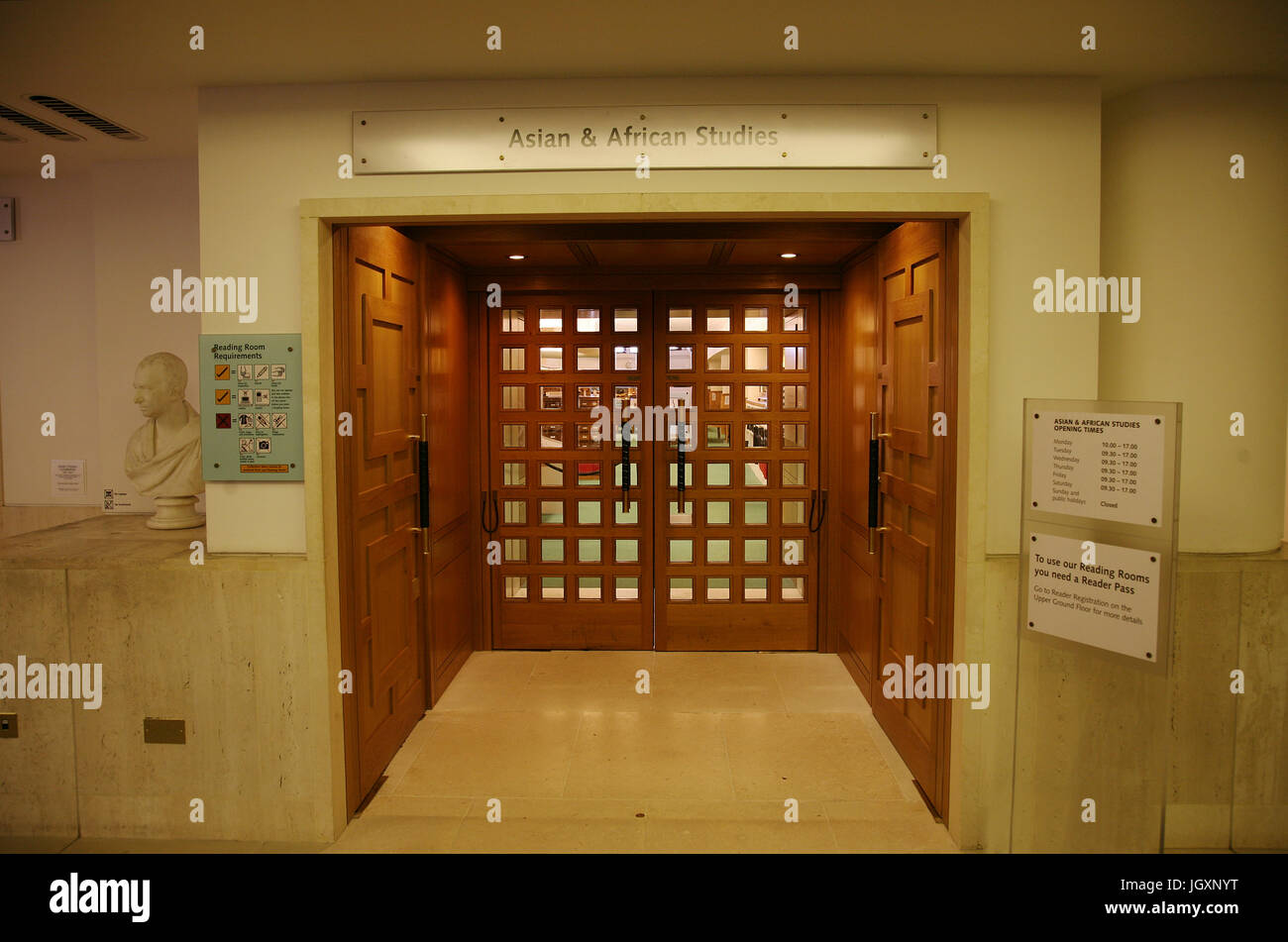 London, UK - August 27, 2010: Inside view of British Library building ...