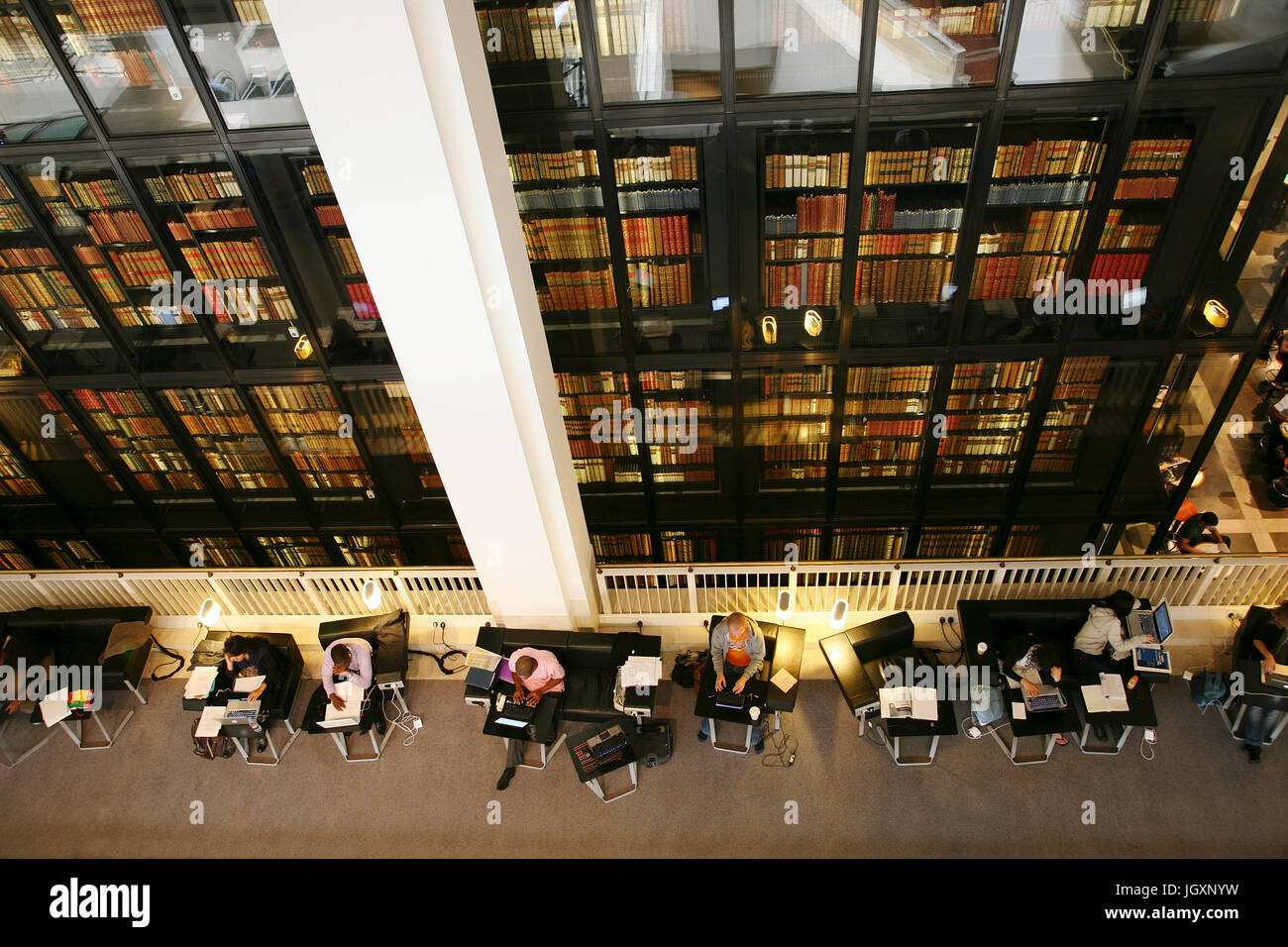 London, UK - August 27, 2010: Inside view of British Library, national ...