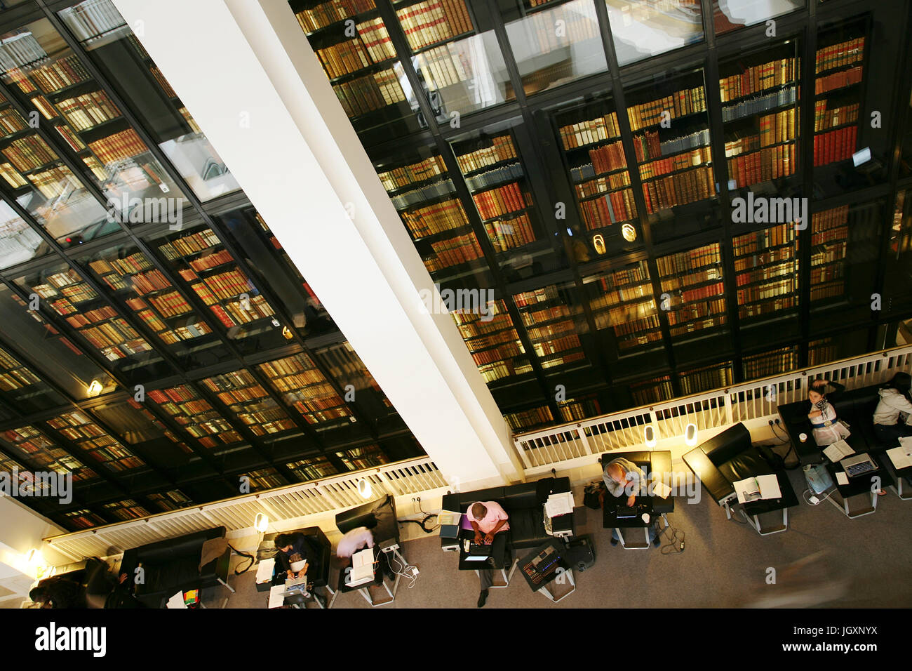 London, UK - August 27, 2010: Inside view of British Library, national ...