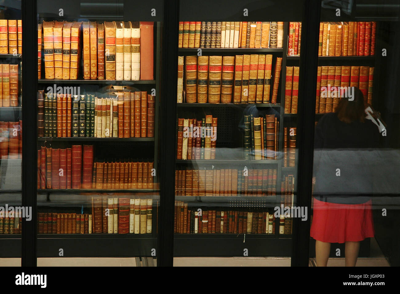 London, UK - August 27, 2010: Inside view of British Library, national ...