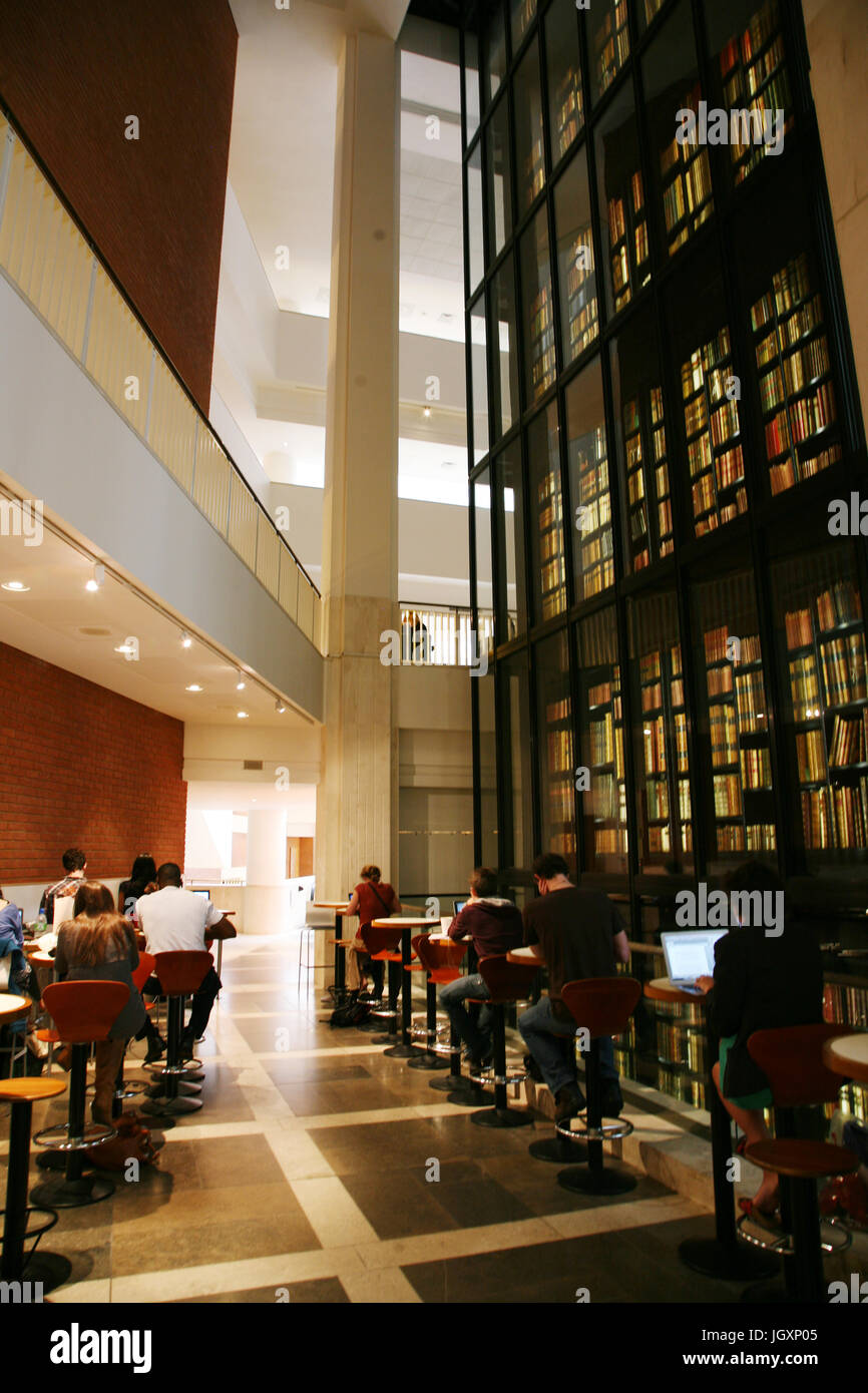 London, UK - August 27, 2010: Inside view of British Library, national ...