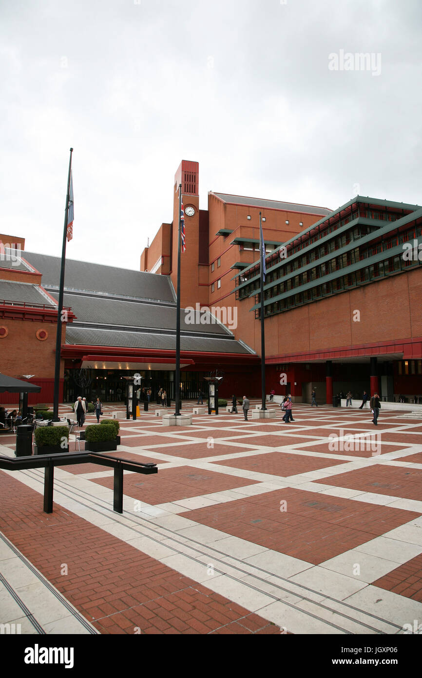 London, UK - August 27, 2010: Outside view of British Library building ...
