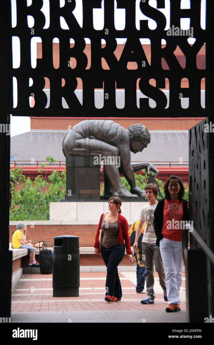 London, UK - June 6, 2010: The entrance gate of British Library ...