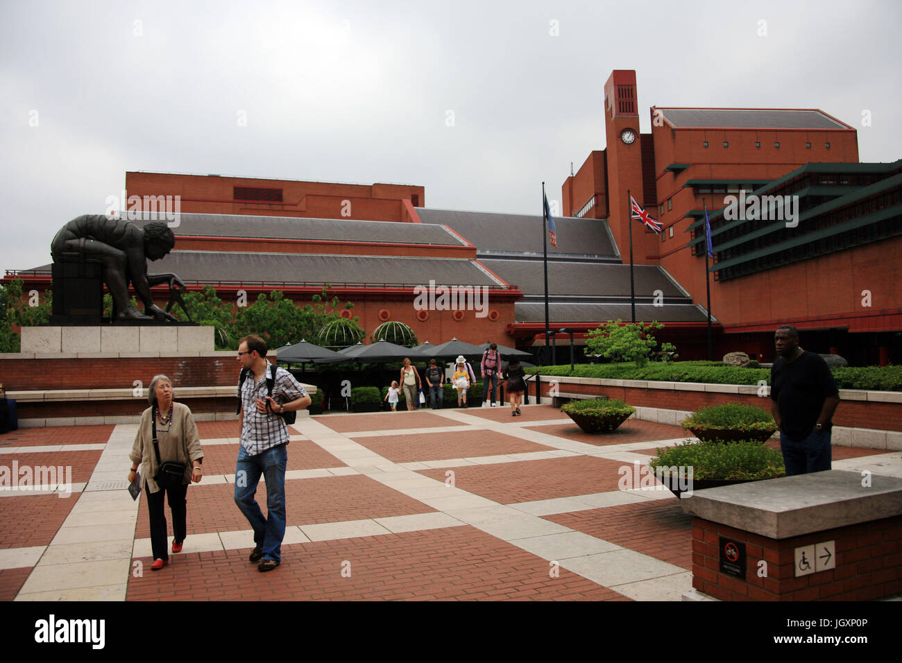 London, UK - June 6, 2010: Outside view of British Library building ...