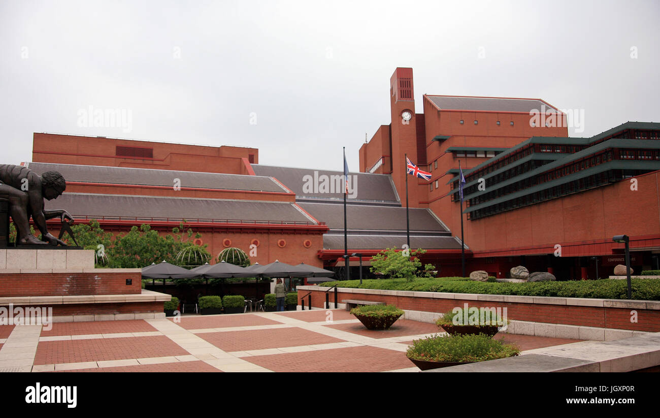 London, UK - June 6, 2010: Outside view of British Library building ...