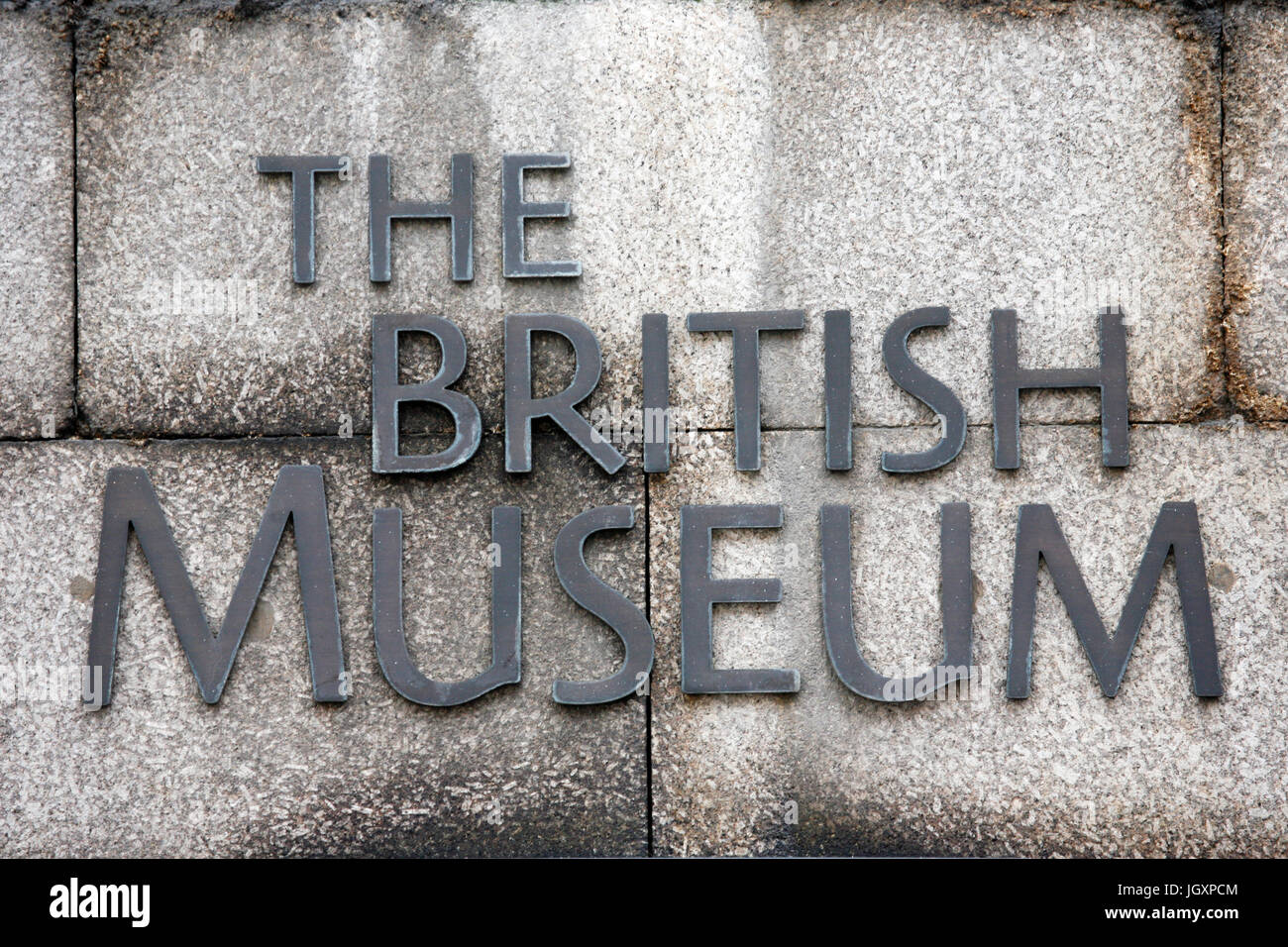 London, UK - February 7, 2013: British Museum sign on the main gate ...