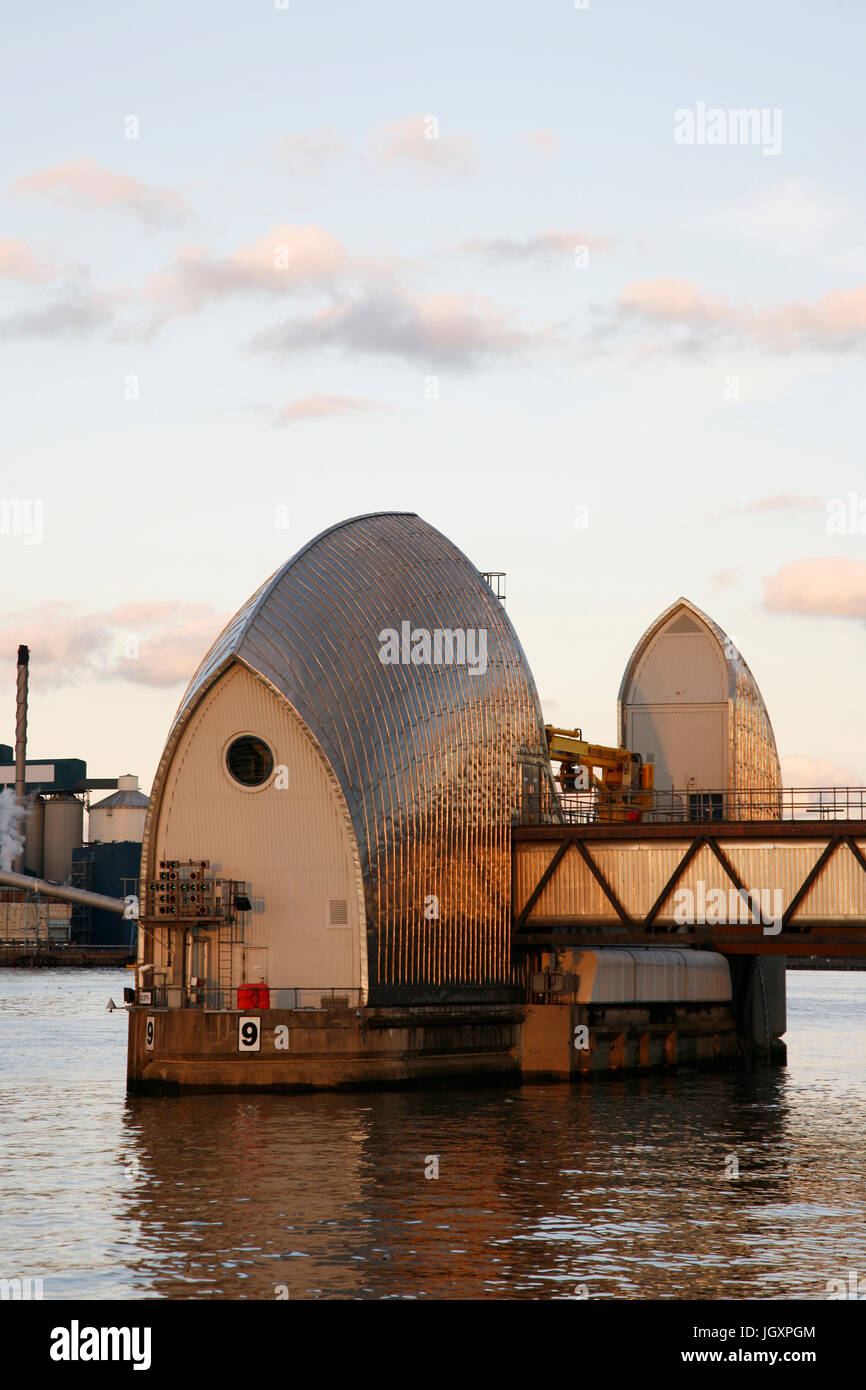 LONDON - OCT 6 : Thames Barrier, tidal protector, commissioned by the ...