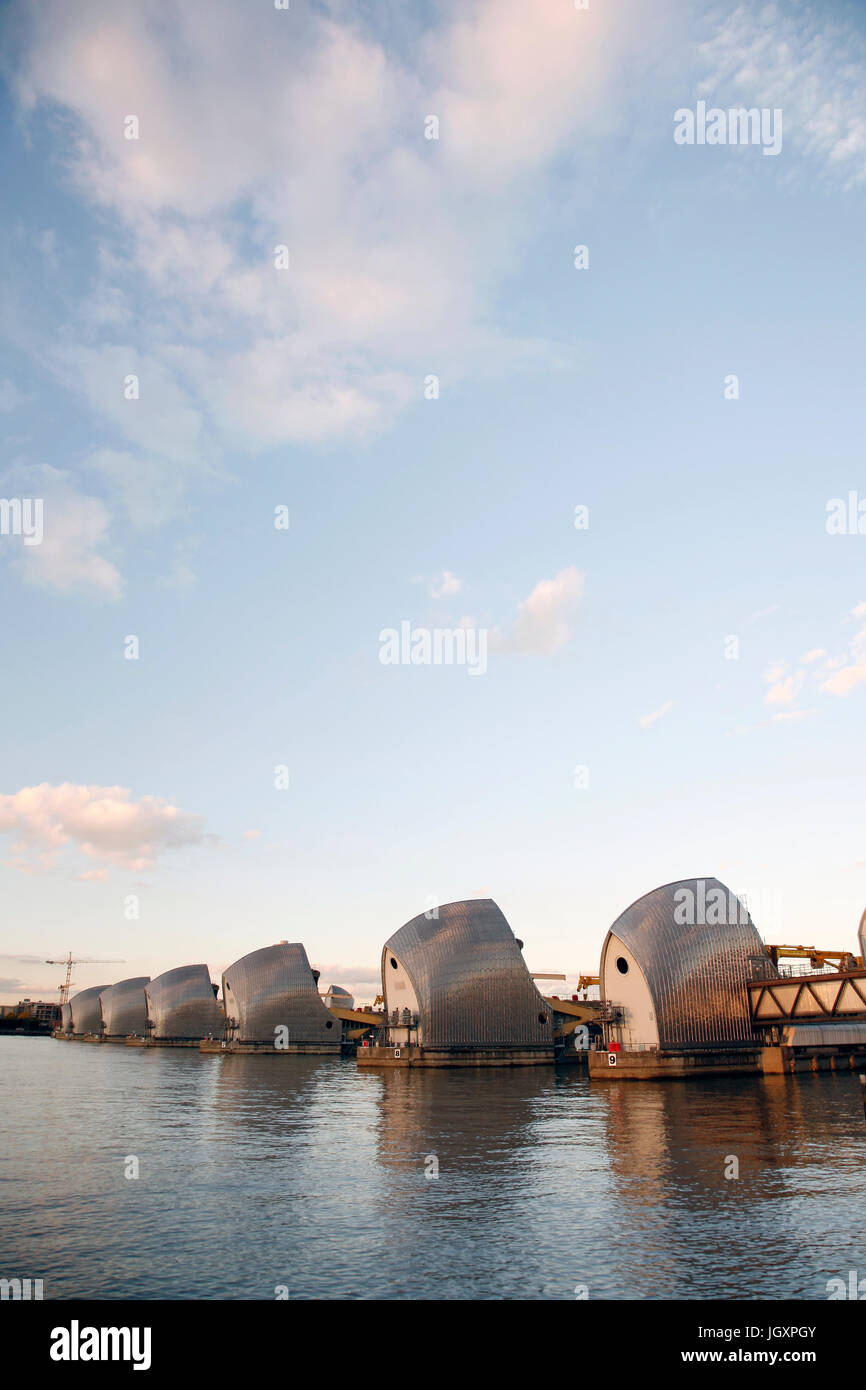 LONDON - OCT 6 : Thames Barrier, tidal protector, commissioned by the ...