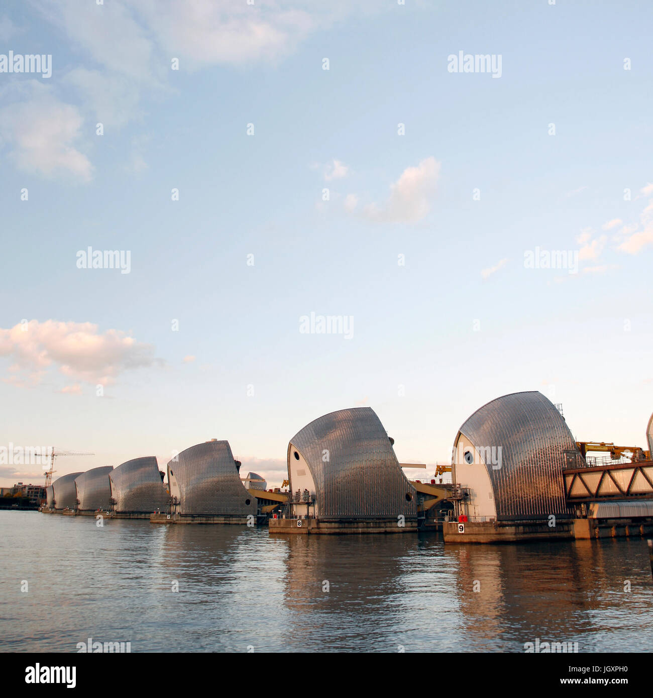 LONDON - OCT 6 : Thames Barrier, tidal protector, commissioned by the ...