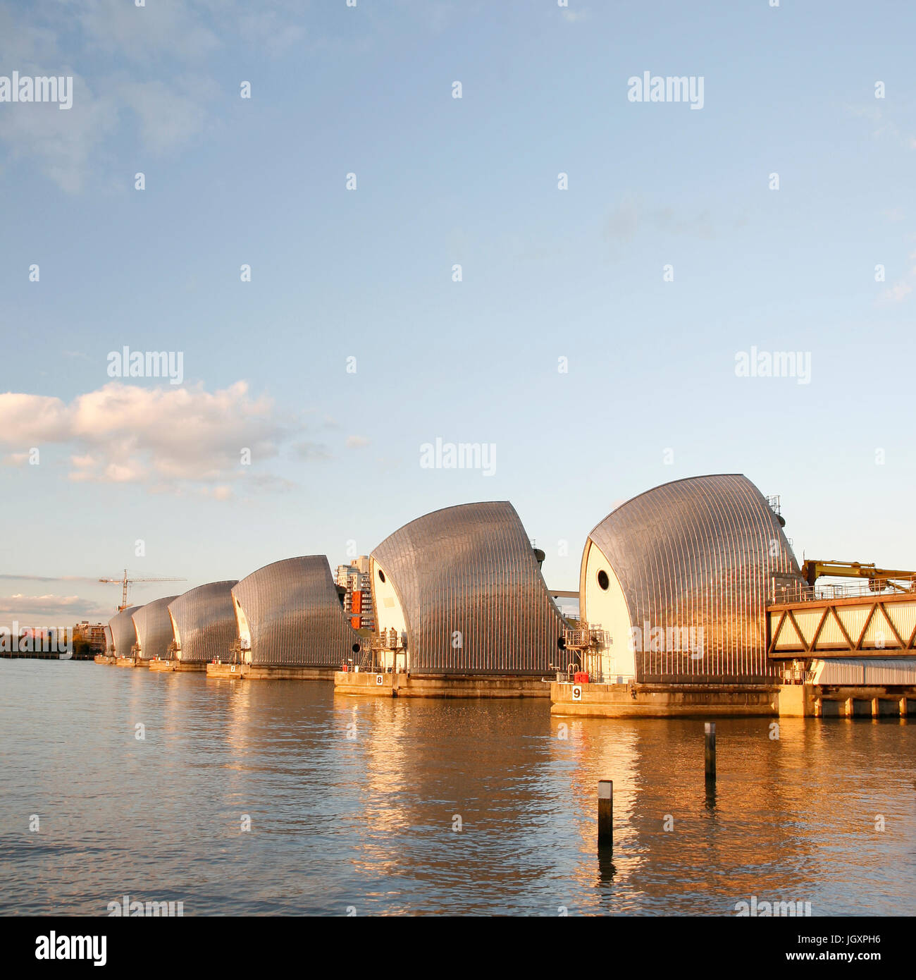 LONDON - OCT 6 : Thames Barrier, tidal protector, commissioned by the ...