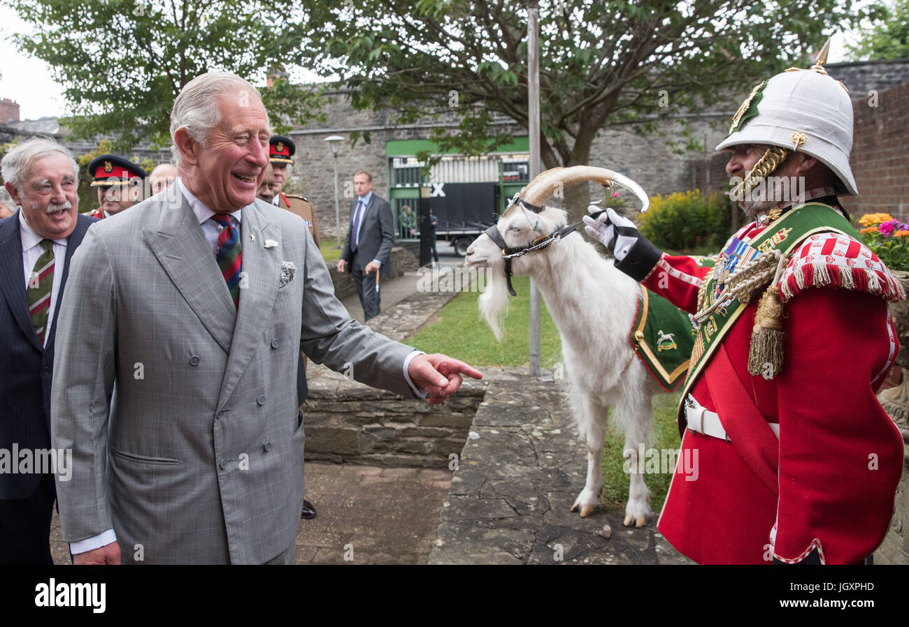 The Prince of Wales meets Shenkin the mascot of the Third Battalion ...