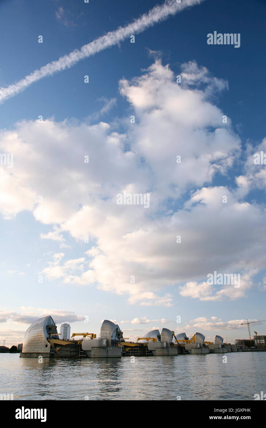 LONDON - OCT 6 : Thames Barrier, tidal protector, commissioned by the ...