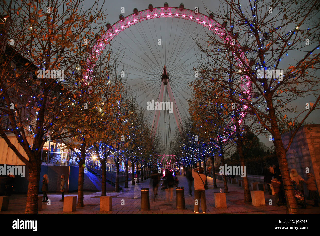 London, UK - November 21, 2010: View of The London Eye. A famous ...