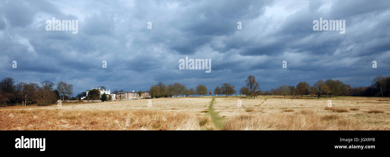Landscape of Richmond Park, it is the largest park of the royal parks ...