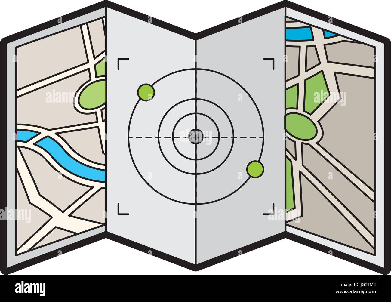 map paper with target Stock Vector Image & Art - Alamy