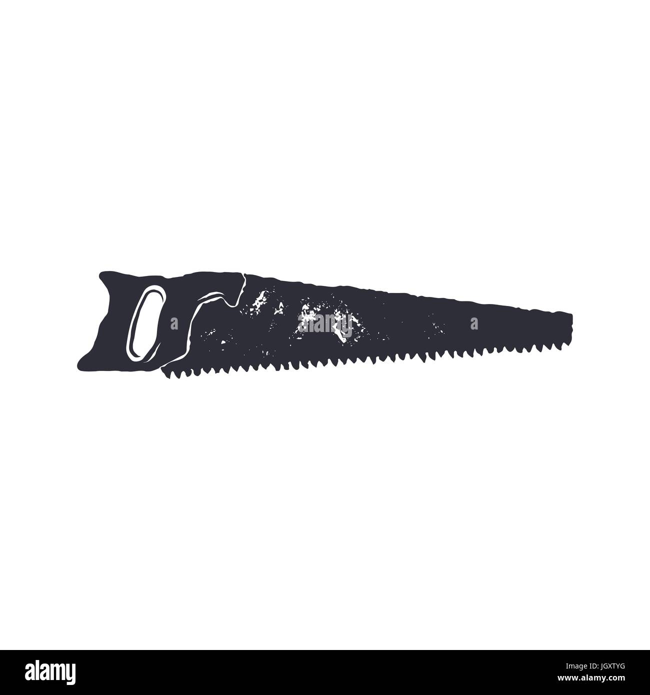 monochrome saw shape, icon. Vintage hand drawn design. Stock vector ...