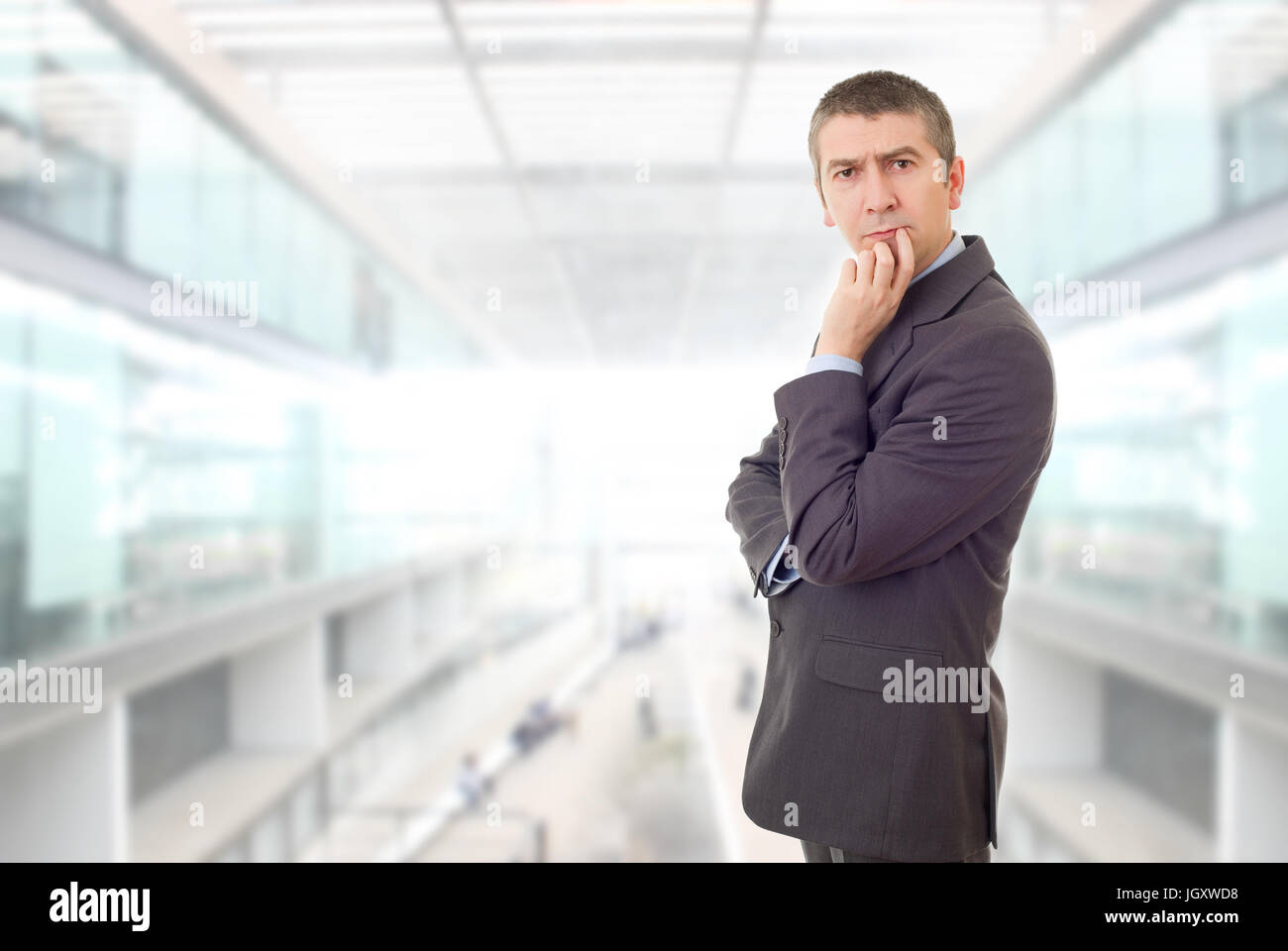 business man thinking at the office Stock Photo - Alamy
