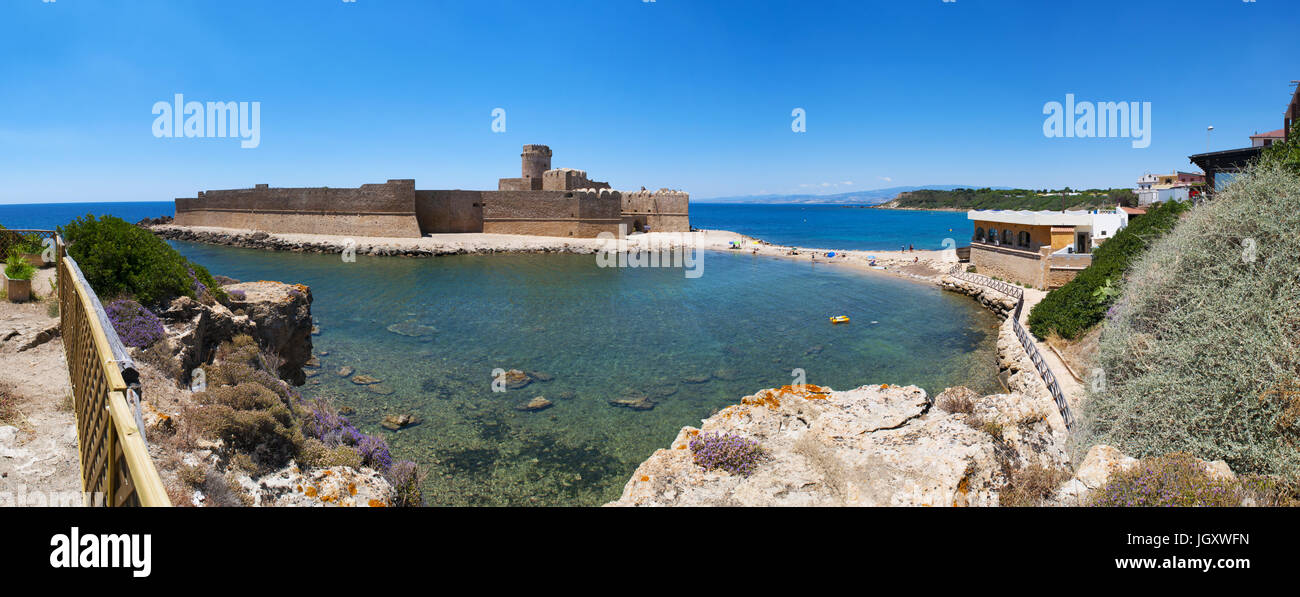 Calabria, Italy: Ionian Sea and the Aragonese castle of Le Castella, a ...