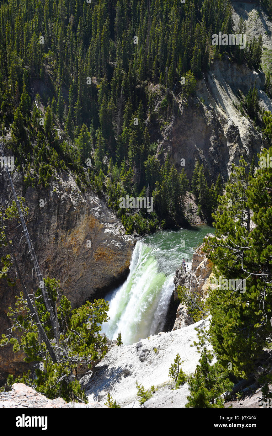 Upper Falls on the Yellowstone River. The falls, just south of Canyon ...