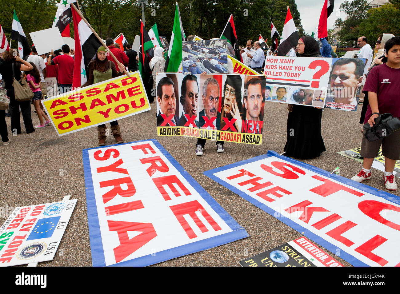 Washington, DC USA - 24th September, 2011: Syrian Americans protesting ...