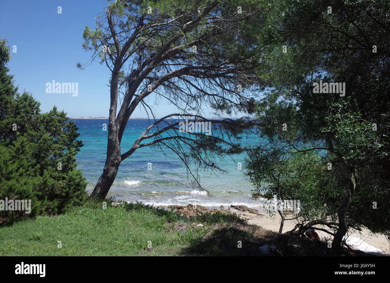 Palau, Sardinia. Cala Capra resort and beach Stock Photo - Alamy