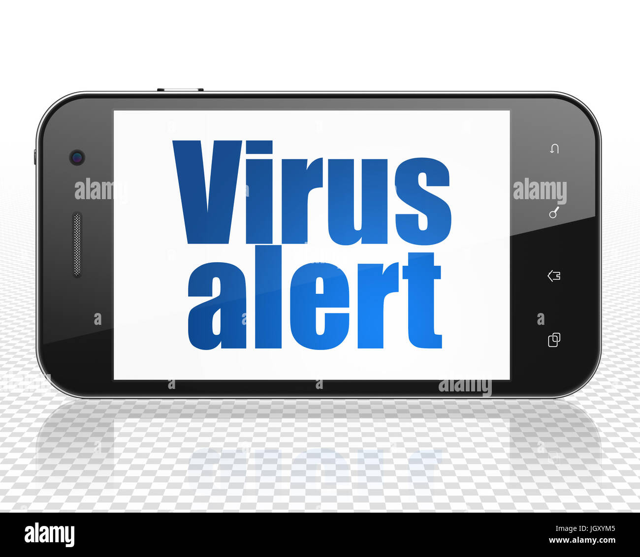 Safety concept: Smartphone with Virus Alert on display Stock Photo - Alamy