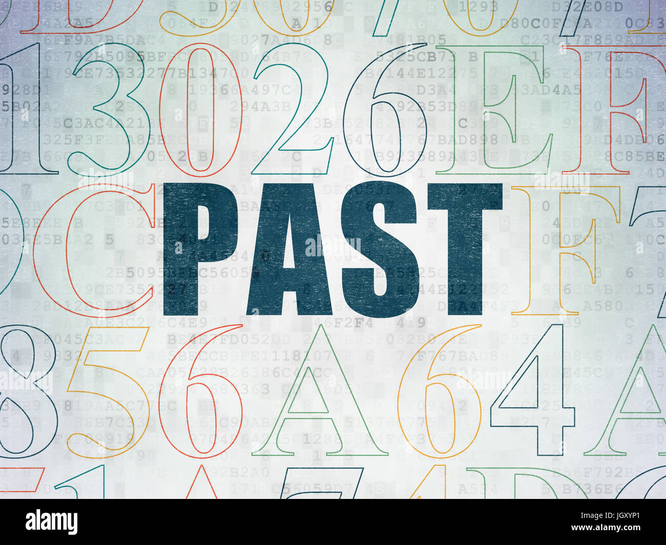 Time concept: Past on Digital Data Paper background Stock Photo - Alamy