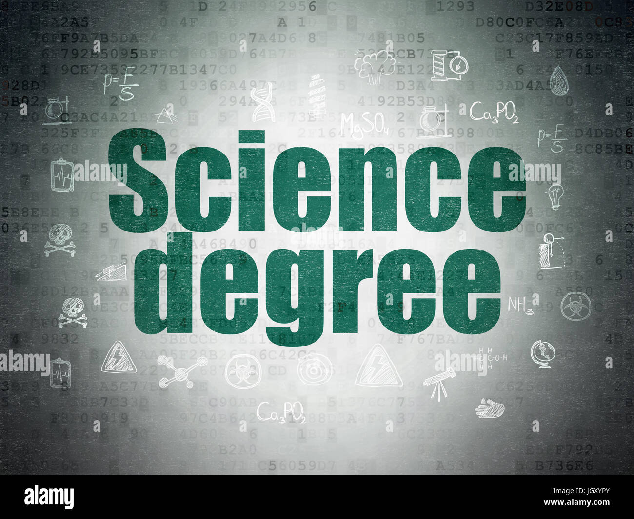Science concept: Science Degree on Digital Data Paper background Stock ...