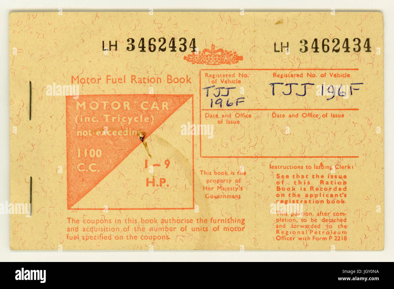 British motor fuel ration book hi-res stock photography and images - Alamy
