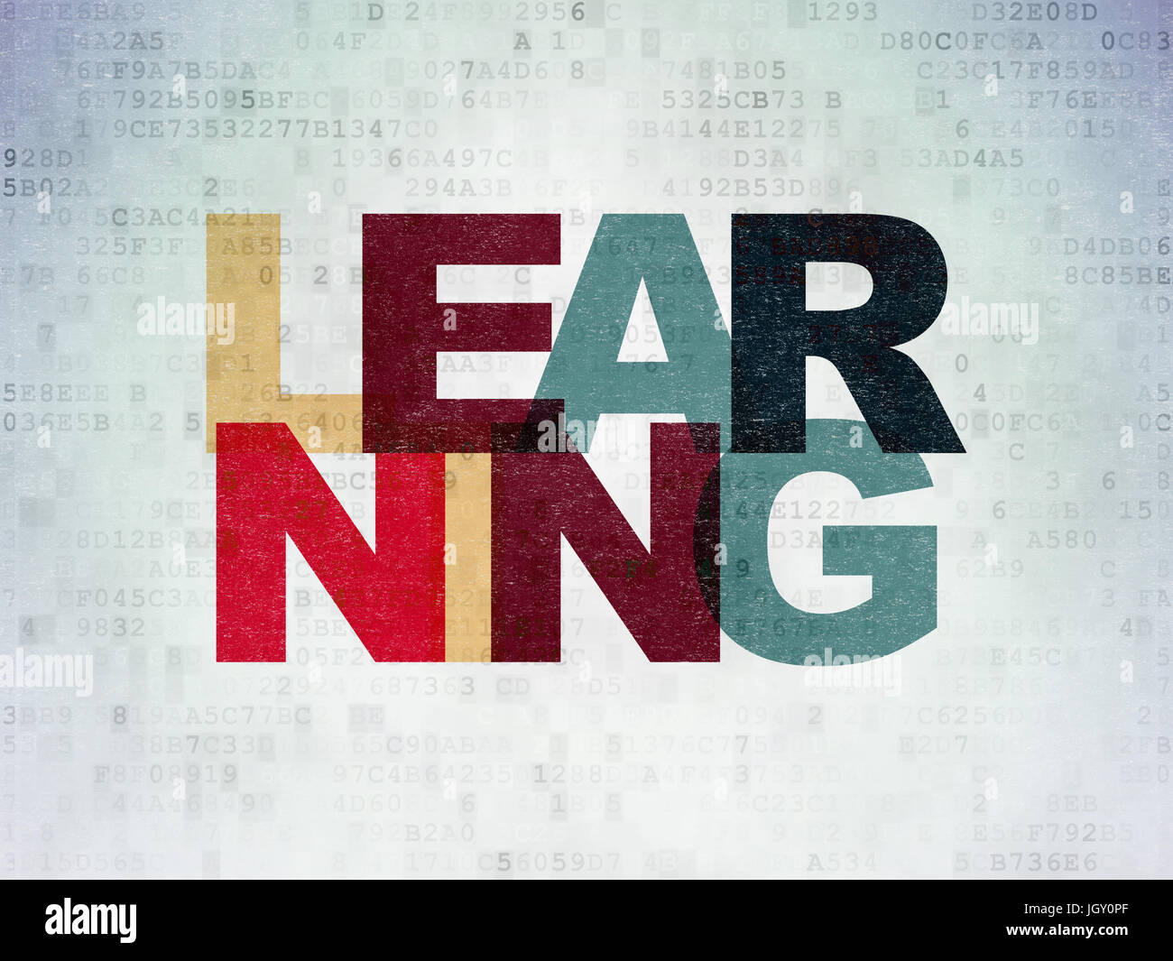 Learning concept: Learning on Digital Data Paper background Stock Photo ...