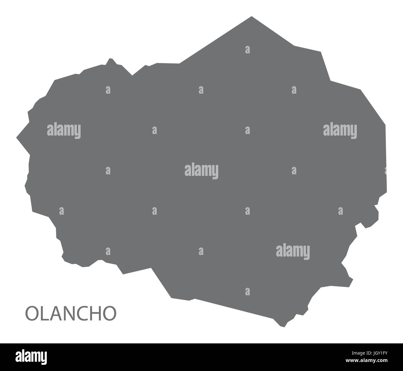 Olancho Honduras map grey illustration silhouette Stock Vector Image ...