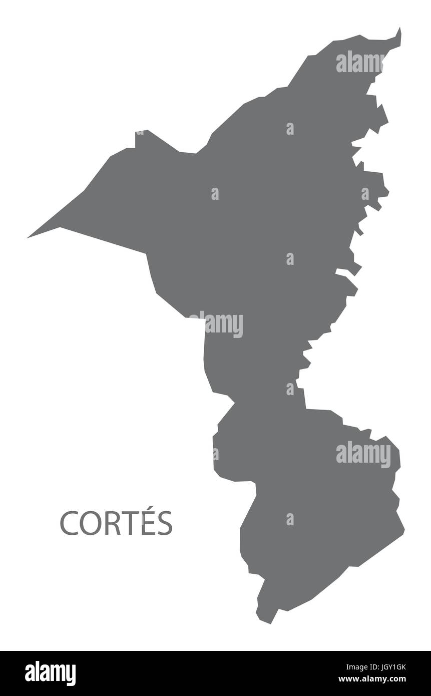 Cortes Honduras map grey illustration silhouette Stock Vector Image ...