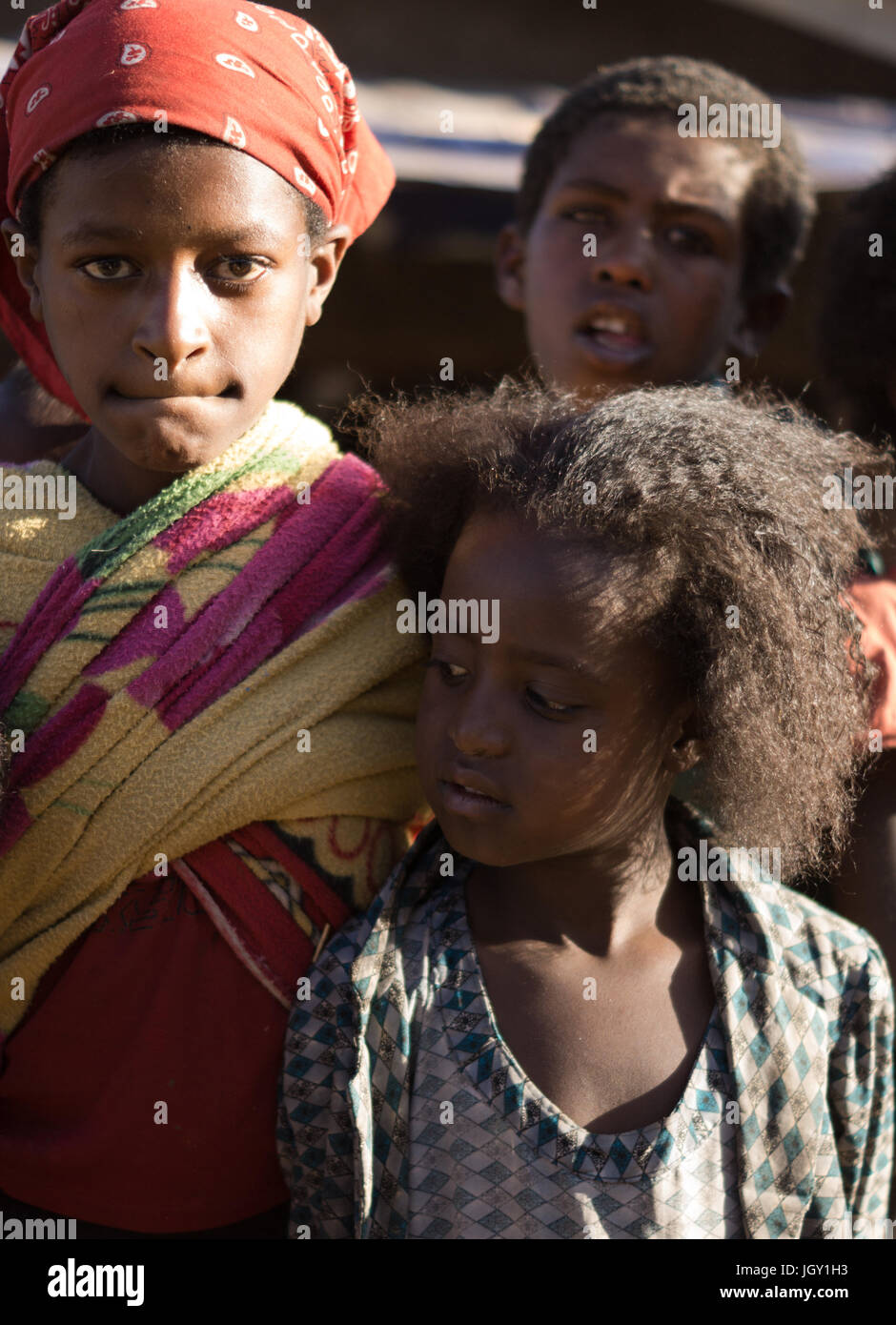 color portrait of black kids in africa in ethiopia Stock Photo - Alamy