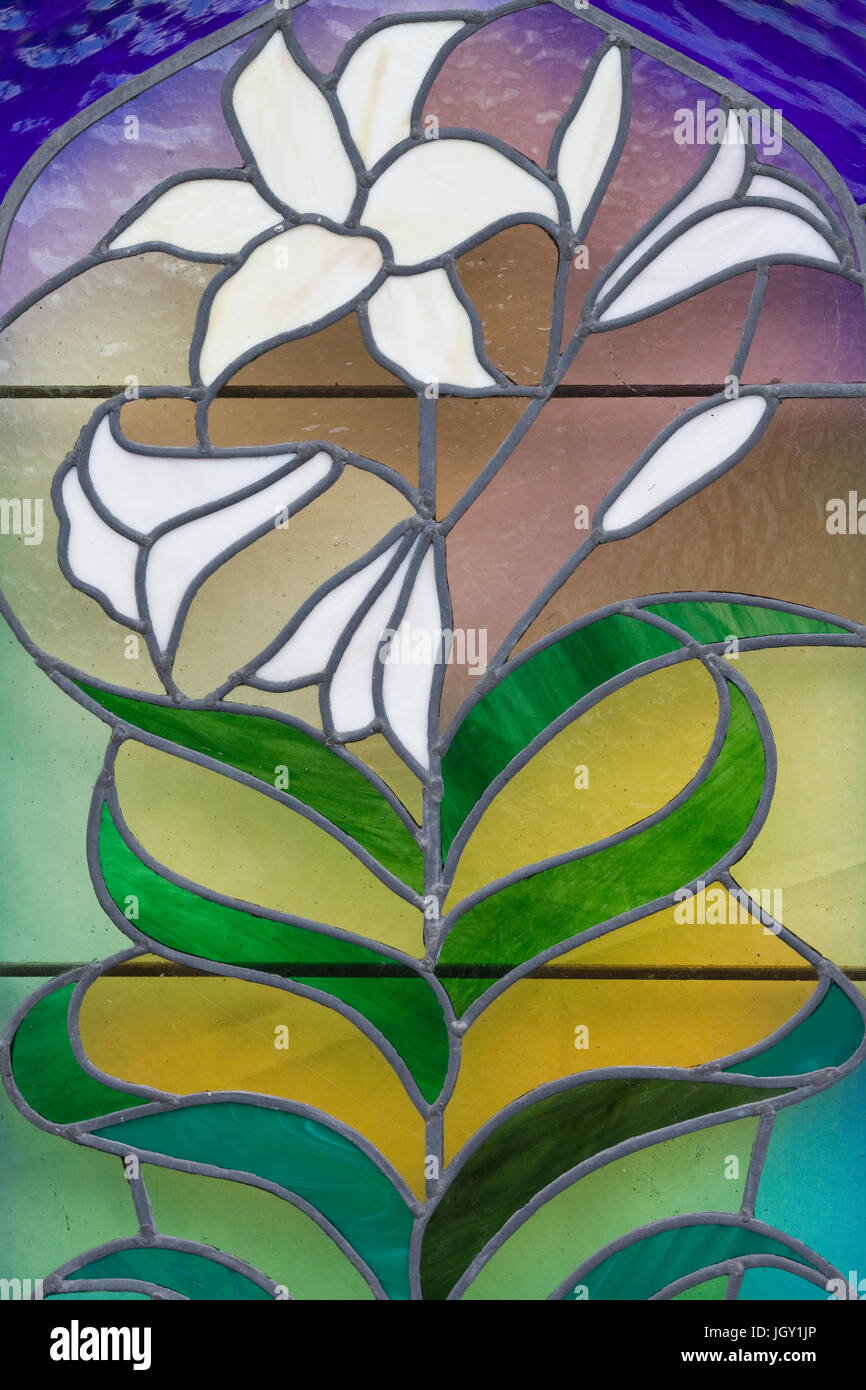 Stained glass window floral pattern hi-res stock photography and images ...