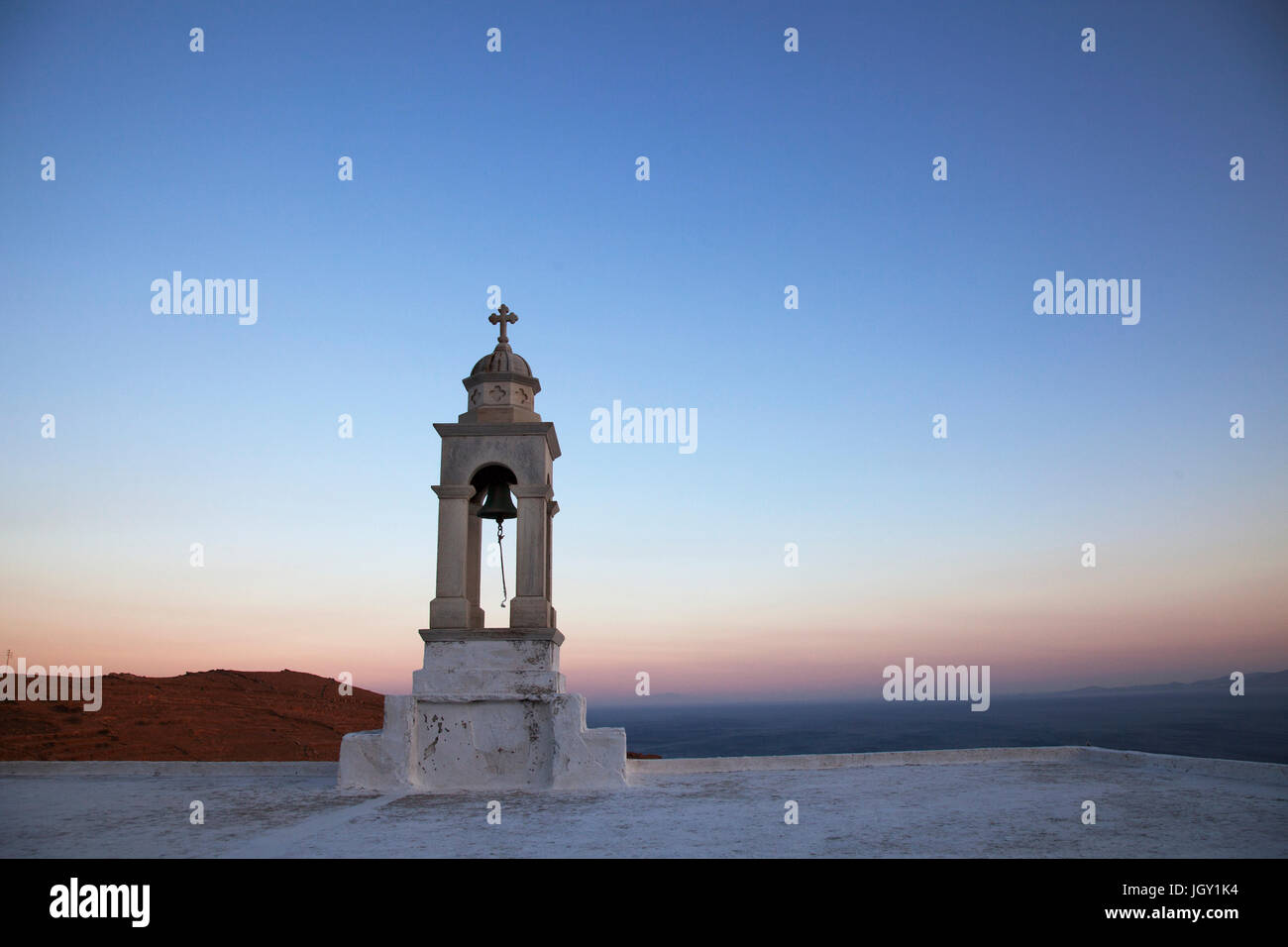 Chapel bell tower at sunset, Tinos Island, Greece Stock Photo - Alamy