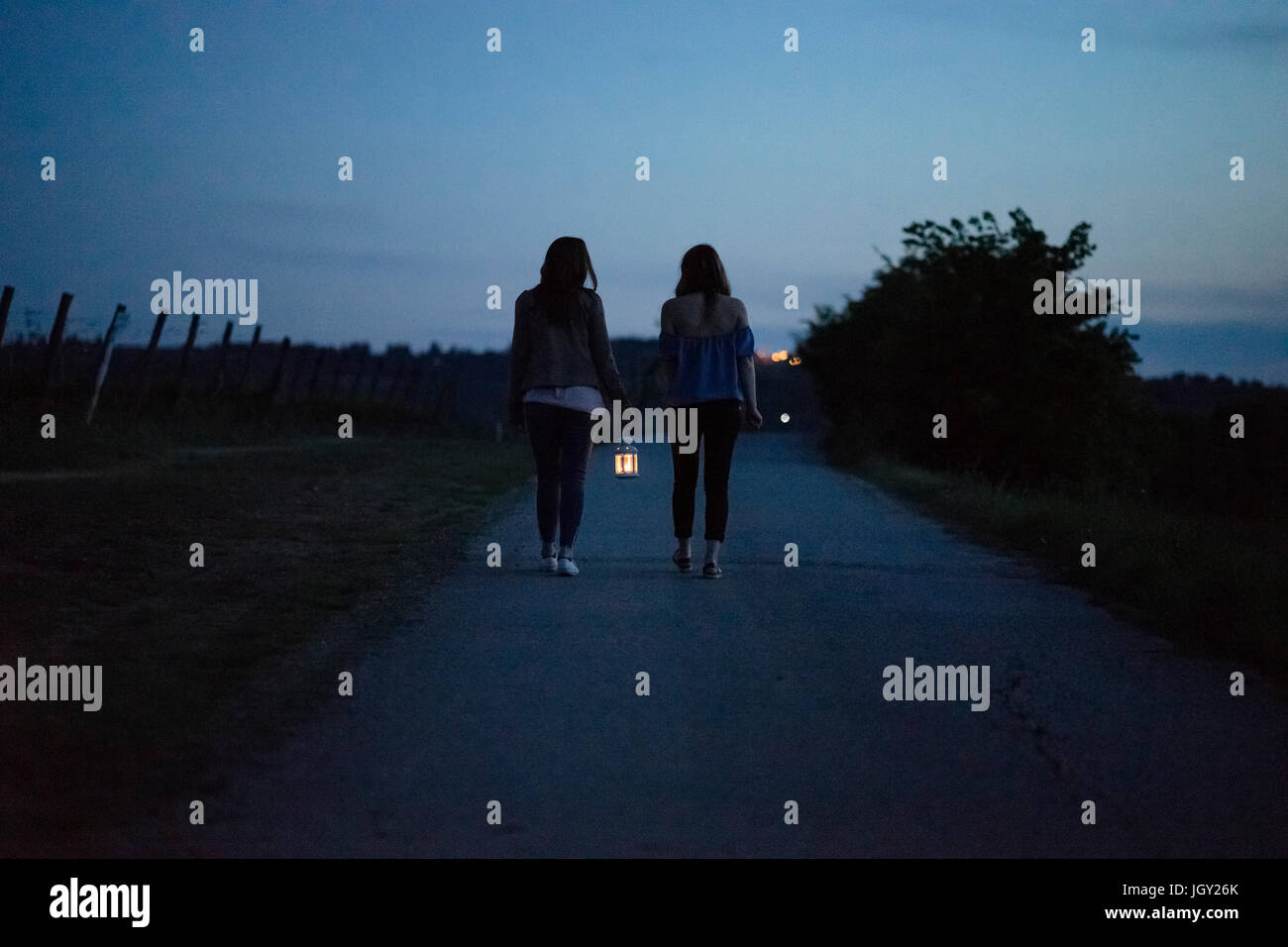 Walking at night countryside hi-res stock photography and images - Alamy