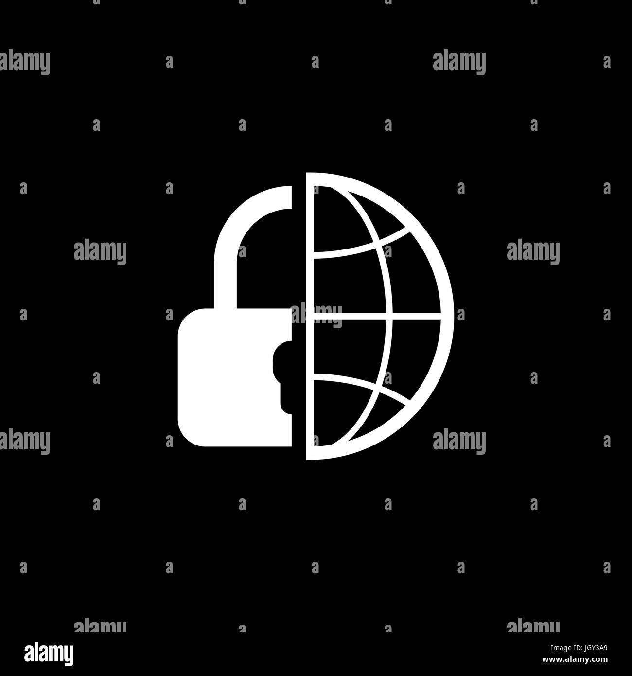 Security padlock icon data Black and White Stock Photos & Images - Alamy
