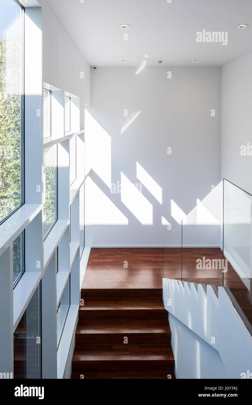 Window wall and staircase with incoming sunlight. Marubi National ...