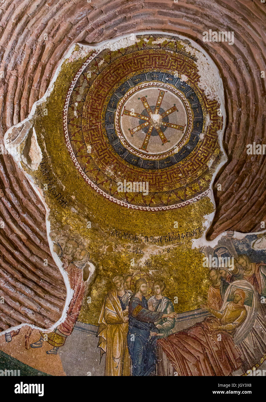 Ceiling with mosaics and paintings in the byzantine church of st ...