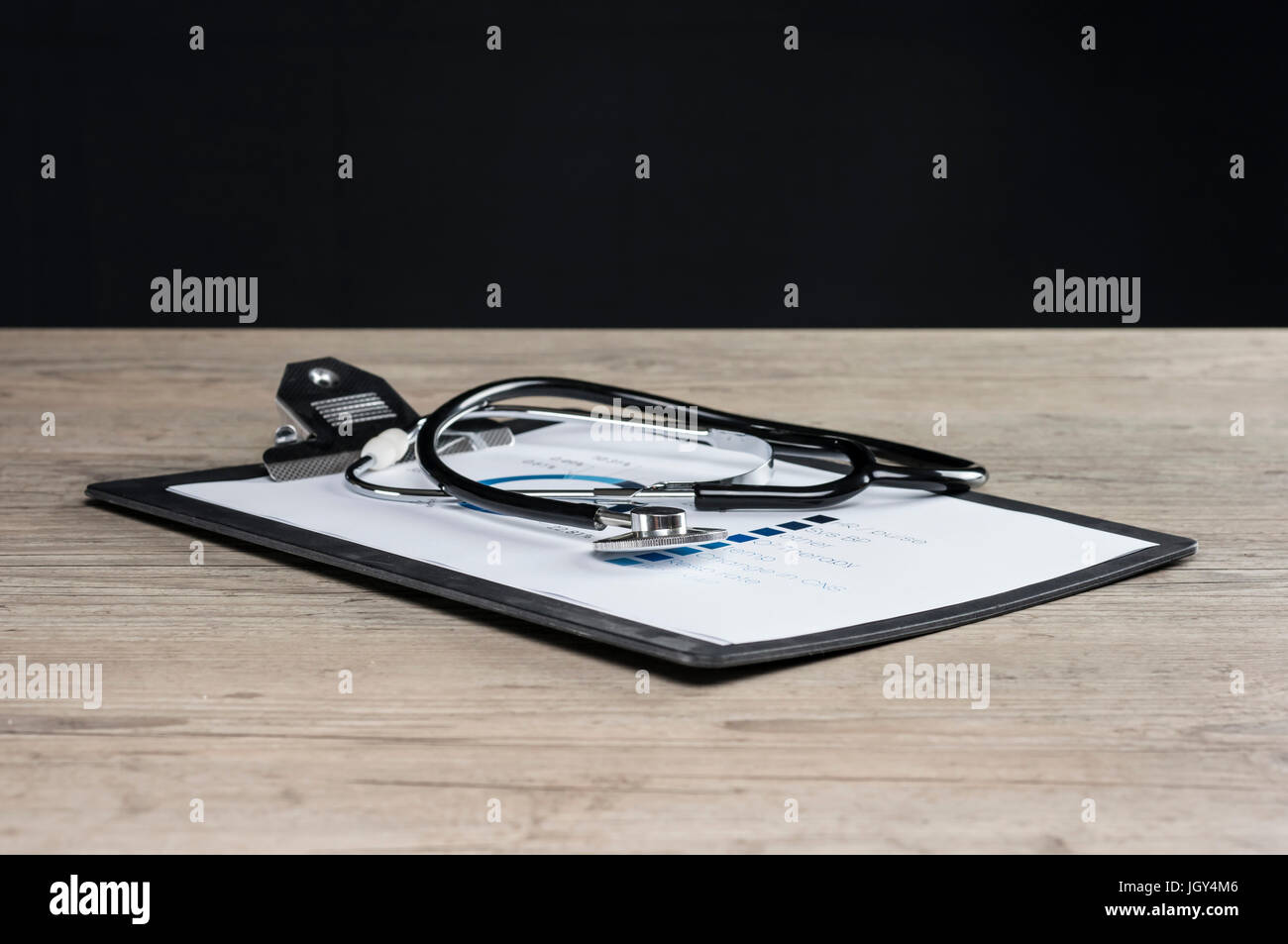 Stethoscope on health condition chart close up Stock Photo - Alamy